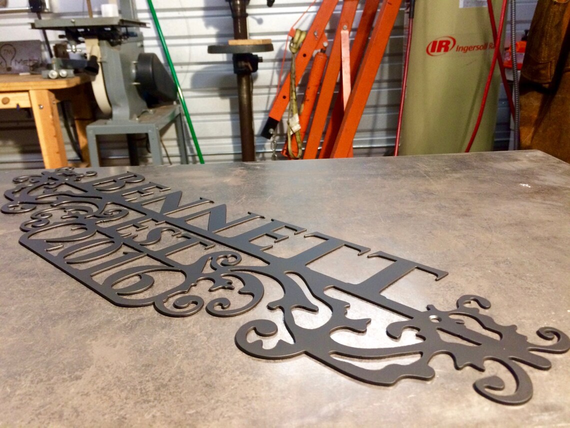 30 Custom Metal Sign Last Name Wall Art Wedding Gift | Etsy