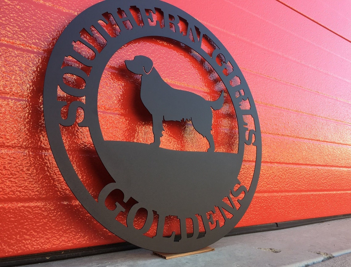 Custom Metal Welcome Sign Family Dog Round Door Hanger - Etsy