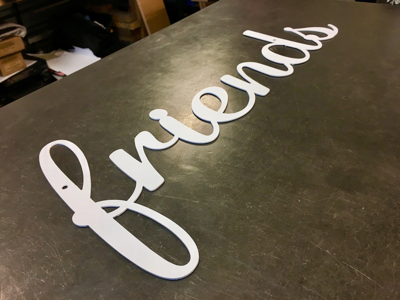 Friends Metal Lettering Steel Wall Art Cursive Text | Etsy