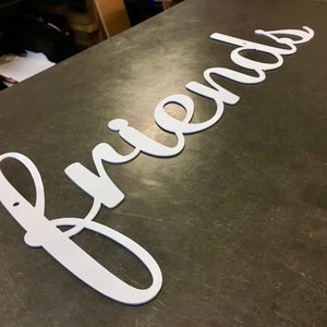 Friends - Metal Lettering | Steel Wall Art | Cursive Text ...
