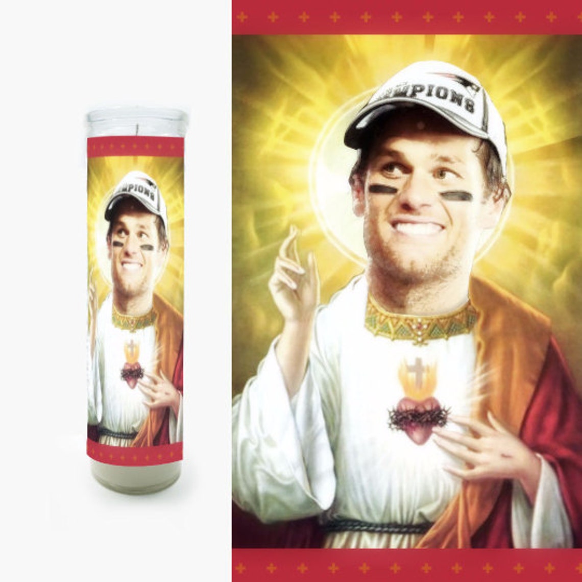 Tom Brady Prayer Candle - Tom Brady Saint Candle - Super Bowl - Fan Art ...