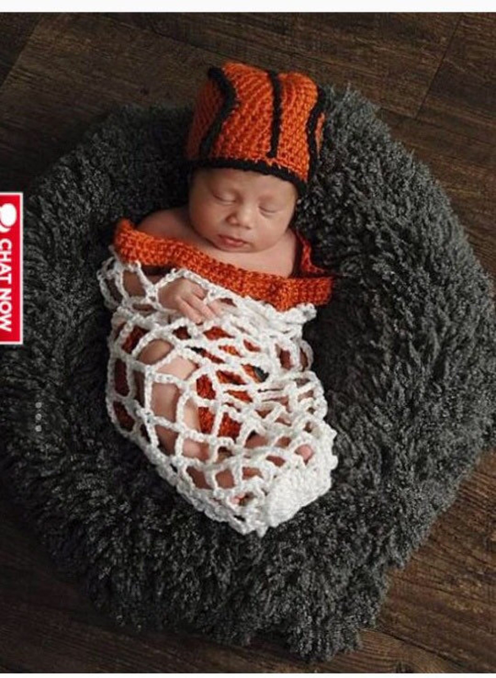 Newborn Basketball Hoop Nest With Matching Hat and Diaper Cover - Etsy