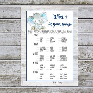 Whats in Your Purse | Baby Shower Games Printable, Baby Shower Gift ...