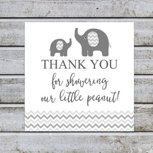 Thank You Tags Thank You for Showering Our Little Peanut Baby Shower ...