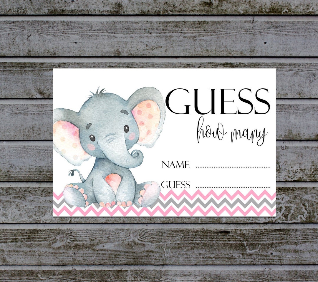 Baby Shower Guess How Many Cards | Guess How Many | Guessing Game ...