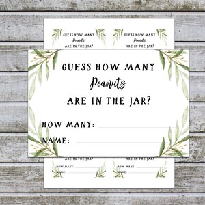 Guess How Many Peanuts Are in the Jar, Baby Shower Game Printable ...
