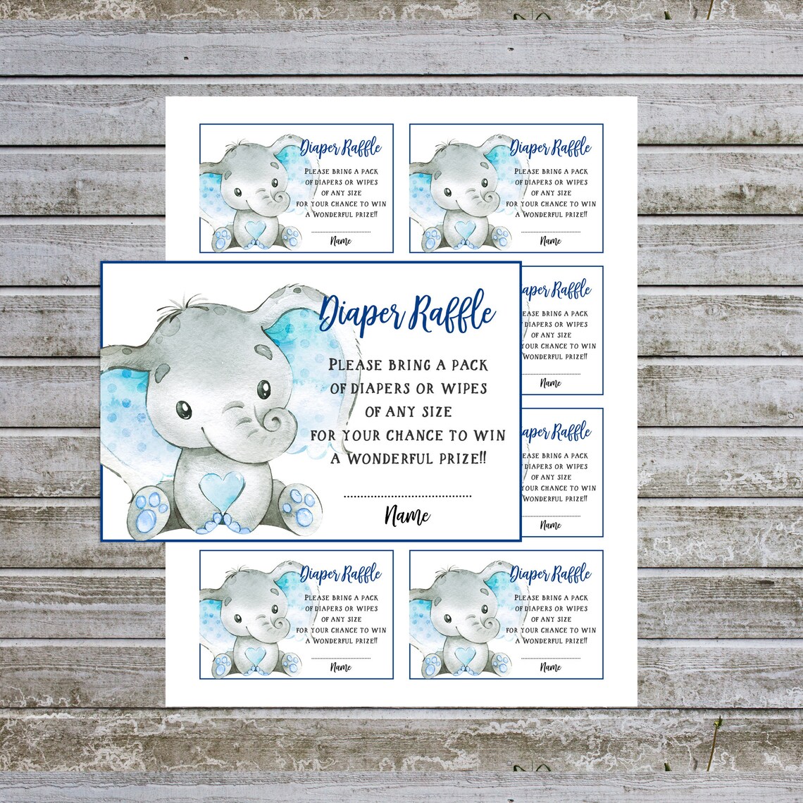 Diaper Raffle Ticket Printable Diaper Raffle Boy Baby Shower | Etsy