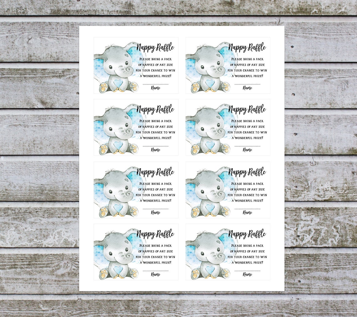 Nappy Raffle Ticket Printable Baby Shower Nappy Raffle Sign | Etsy