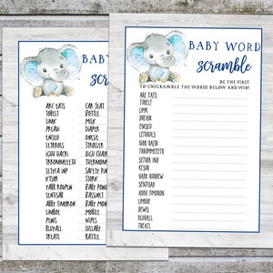 Baby Word Scramble Game, Word Scramble Baby Shower Game, Baby Scrambled ...
