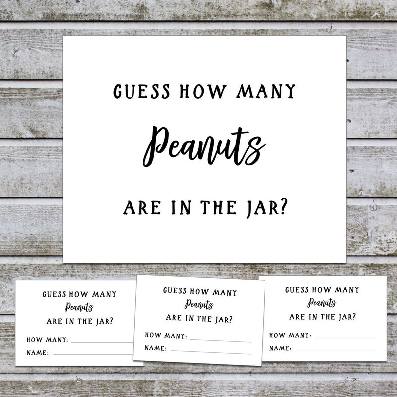 Guess How Many Peanuts - Etsy