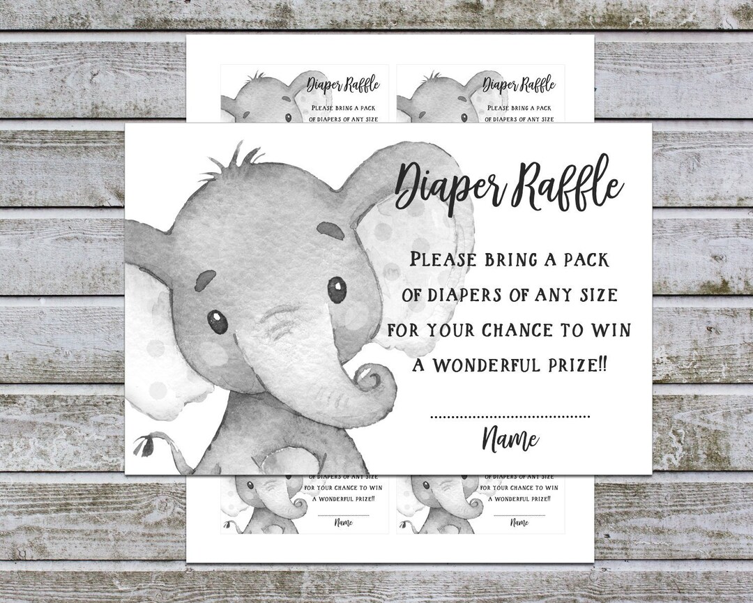 Baby Shower Diaper Raffle Ticket Printable Baby Shower Diaper Raffle ...