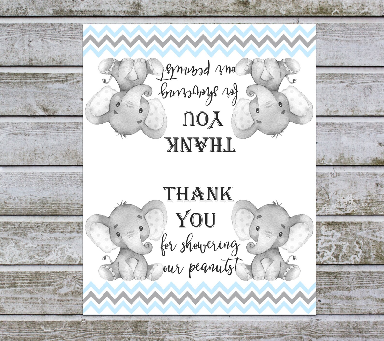 Elephant Treat Bag Toppers | Elephant Boy Baby Shower Favor Tags ...