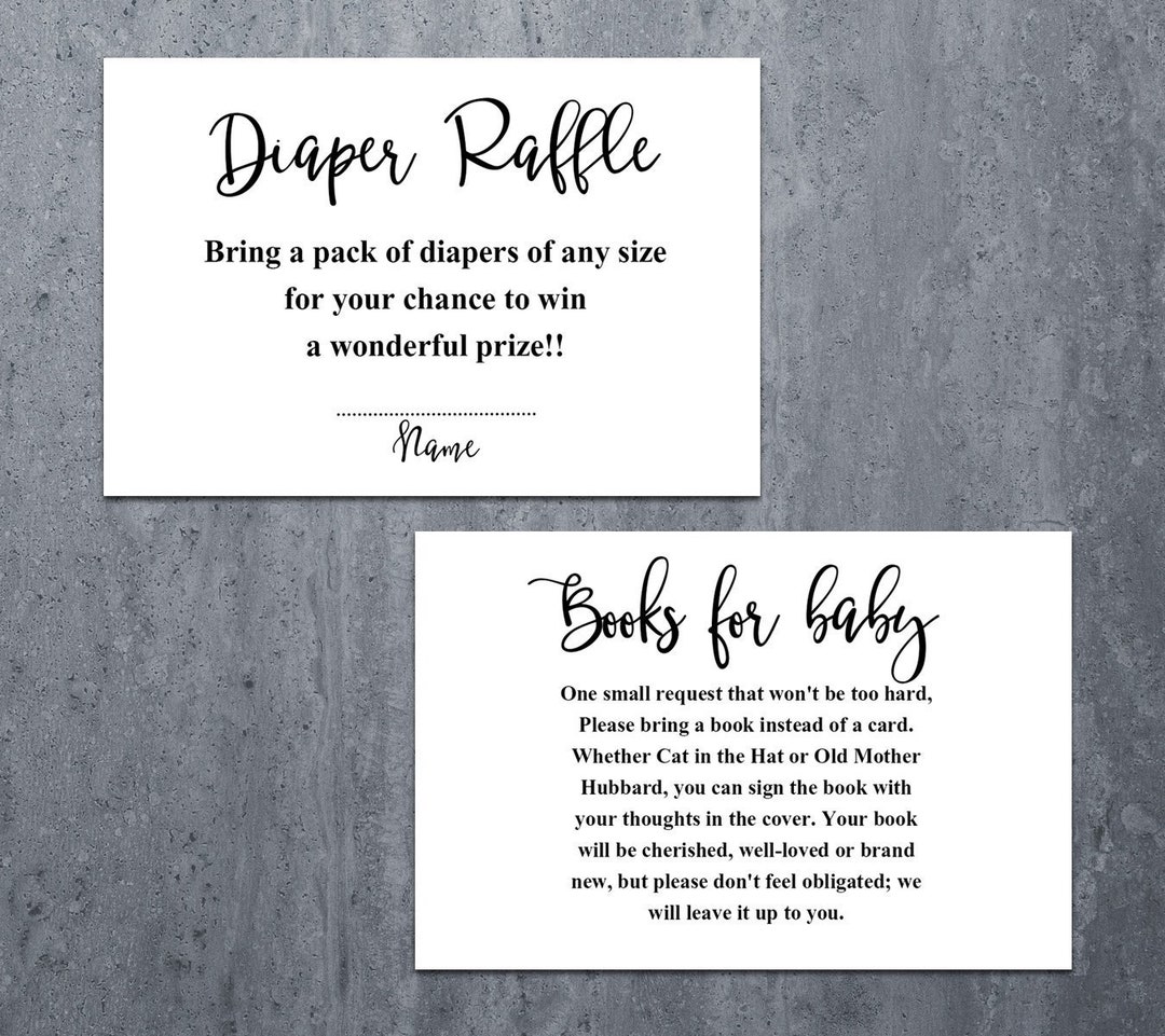Book Request Card | Diaper Raffle Insert Ticket Baby Shower Printable ...