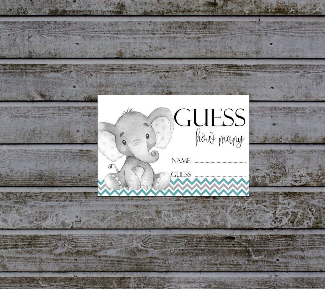 Baby Shower Guess How Many Cards | Guess How Many | Guessing Game ...