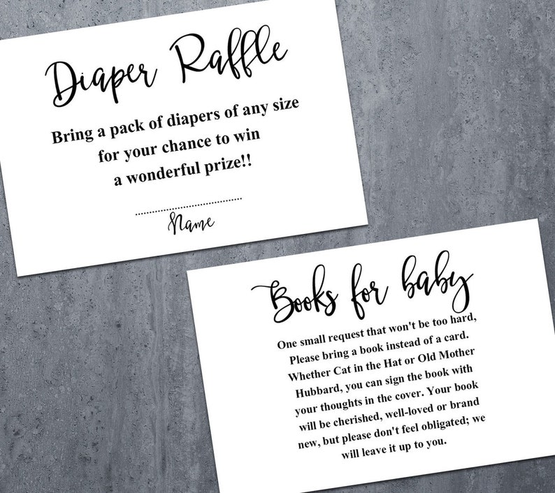 Book Request Card Diaper Raffle Insert Ticket Baby Shower | Etsy