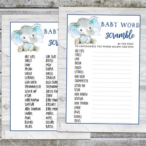 Baby Word Scramble Game, Word Scramble Baby Shower Game, Baby Scrambled ...