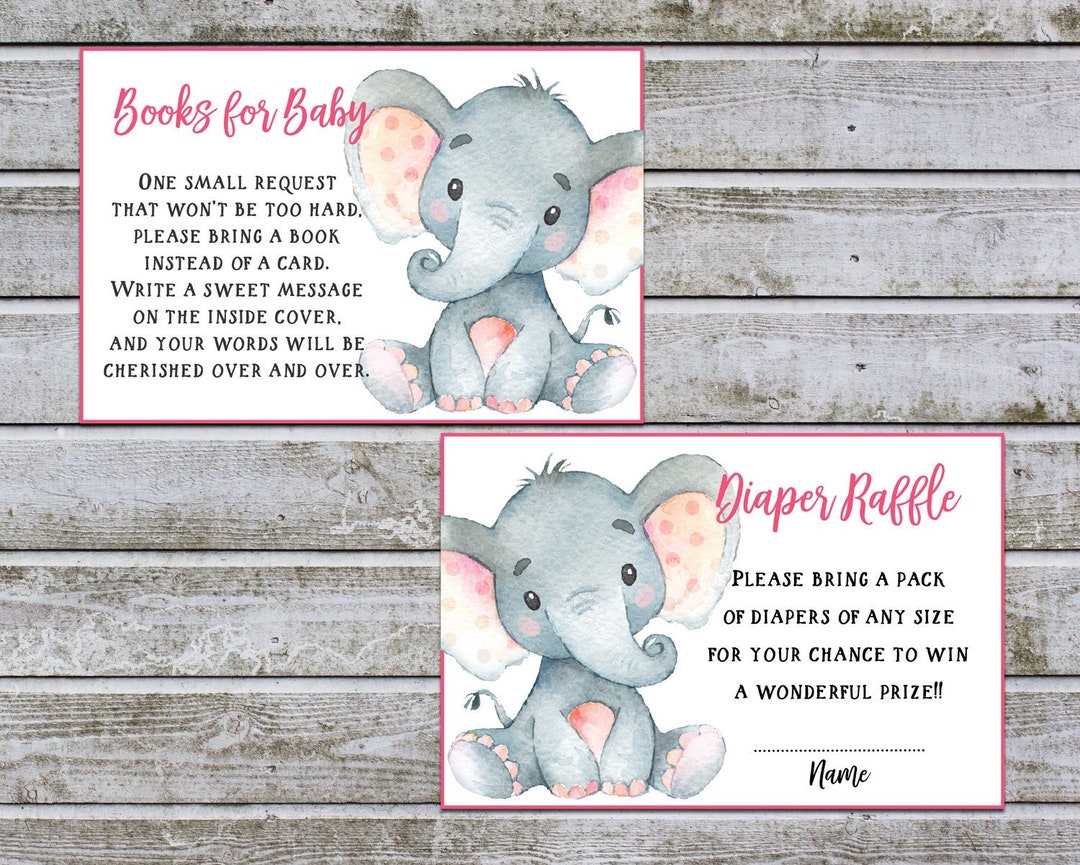 Book Request Card, Diaper Raffle Ticket Printable | Girl Baby Shower ...