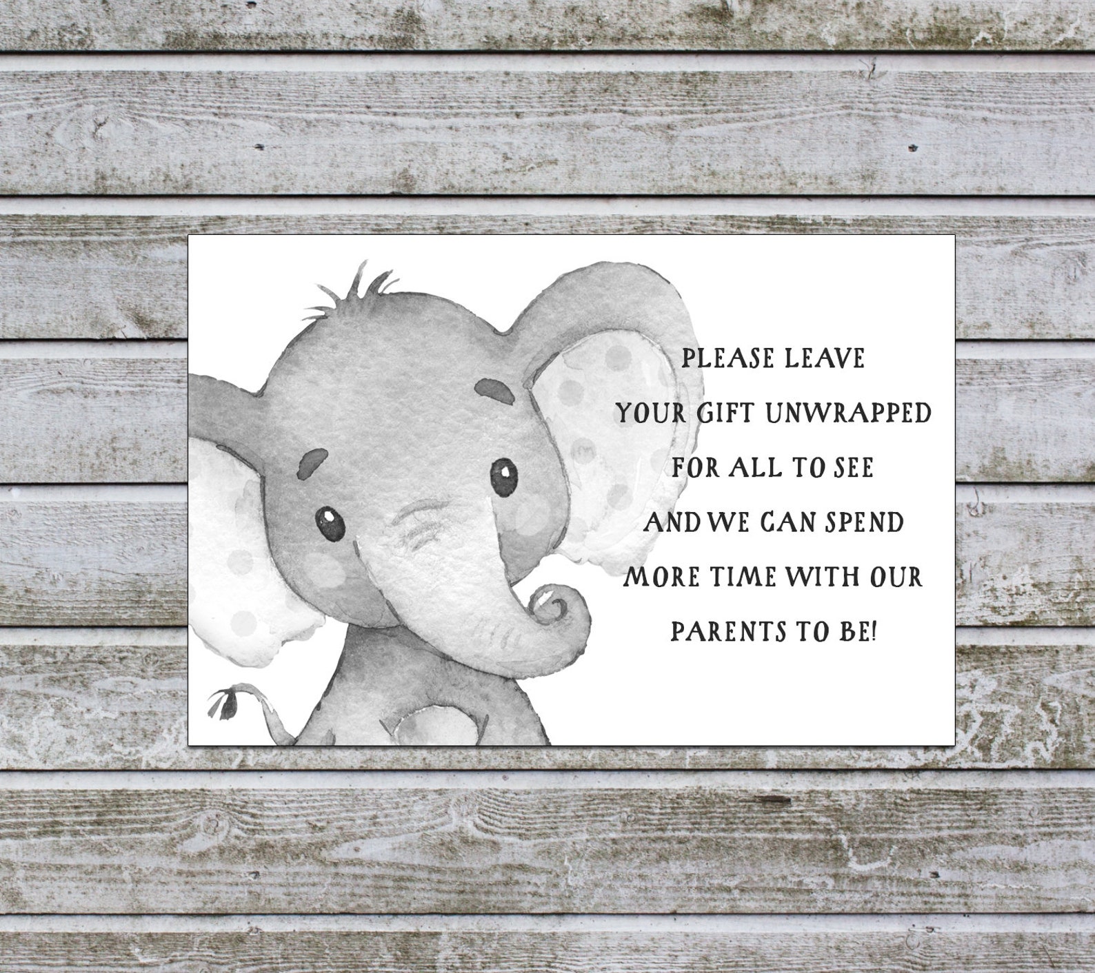 Baby Shower Tags Printable, Display Shower Insert, Unwrapped Gift ...