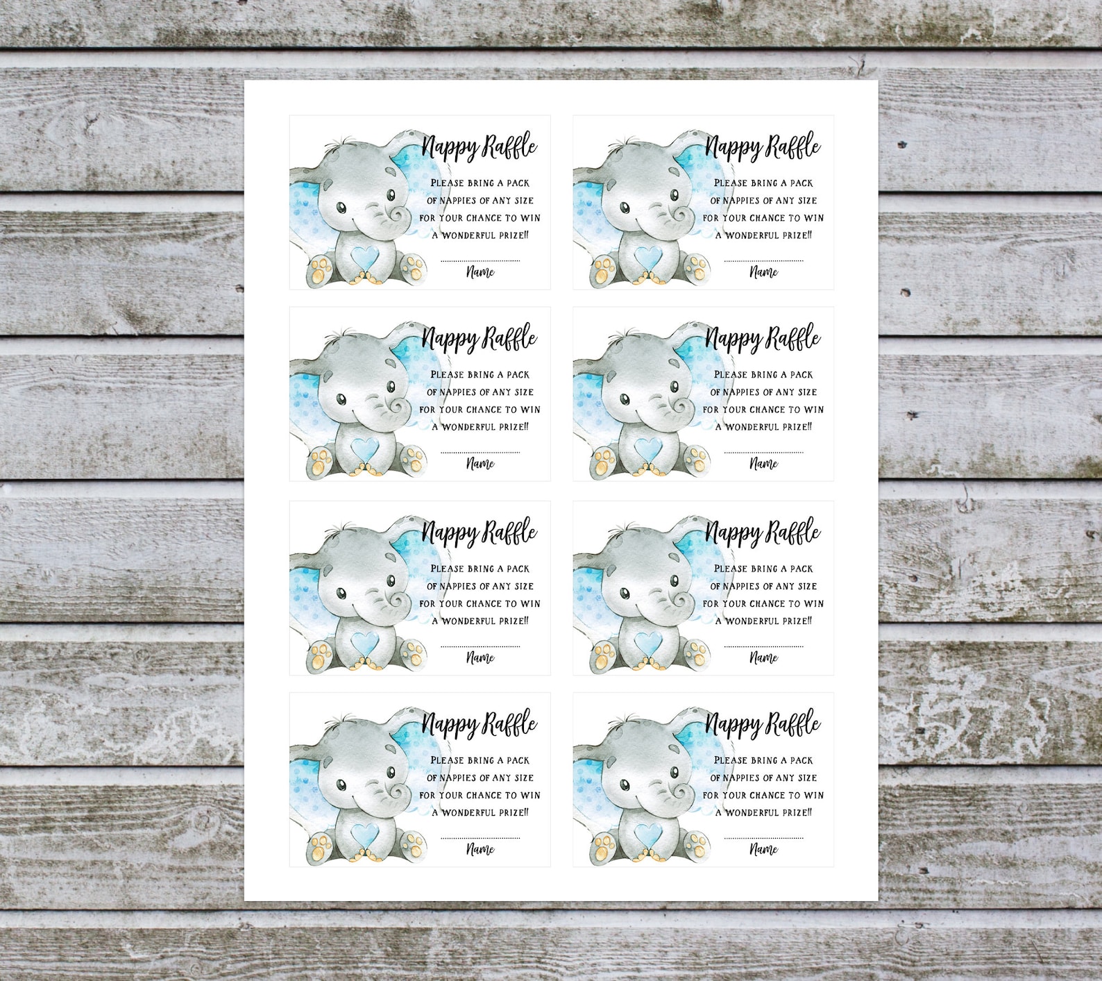 Nappy Raffle Ticket Printable, Baby Shower Nappy Raffle Sign, Baby ...