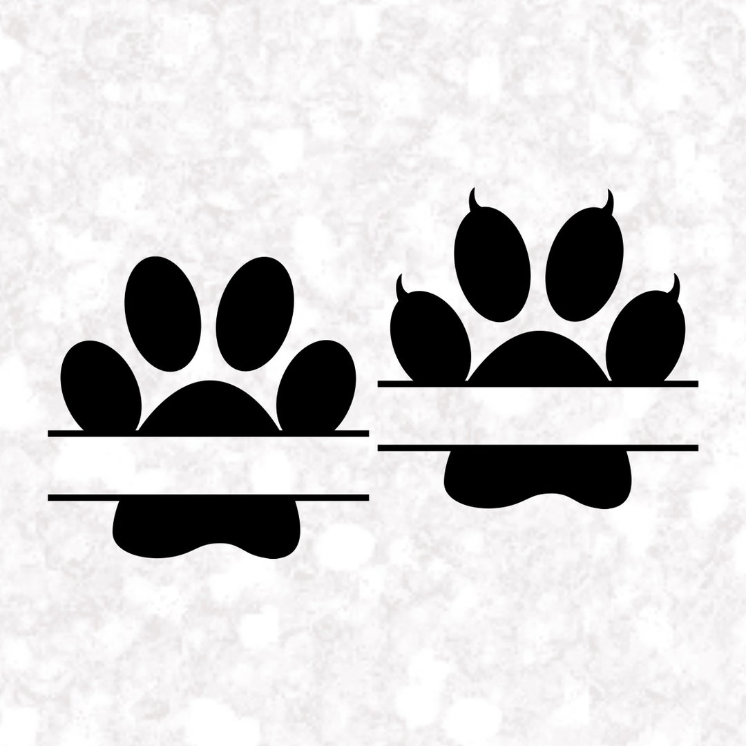 Paw Split Monogram Svg Bundle, Cat Paw Svg, Dog Paw Svg, Pet Paw Svg ...