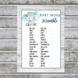 Baby Word Scramble Game, Word Scramble Baby Shower Game, Baby Scrambled ...