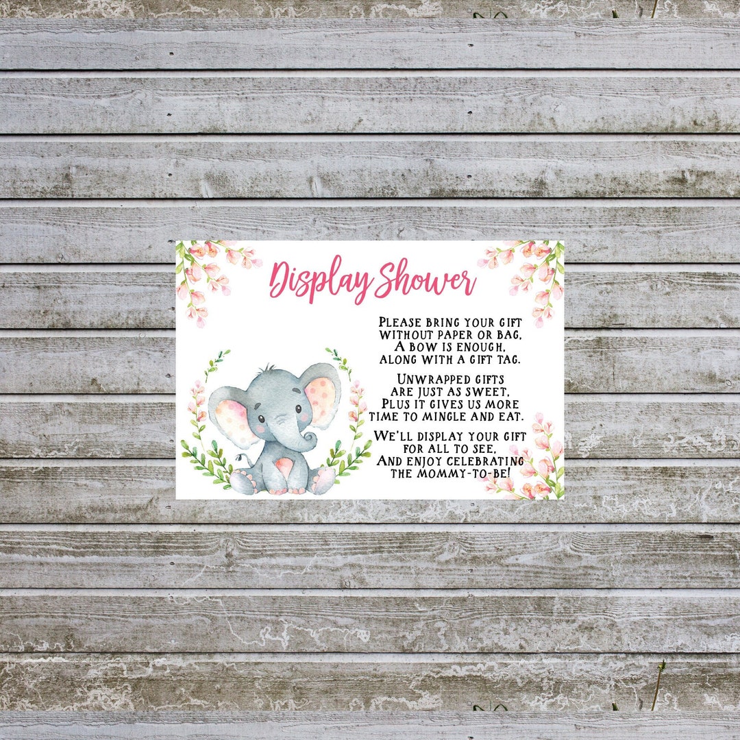 Display Shower Baby Shower Insert, Unwrapped Gift Request, Baby Shower ...