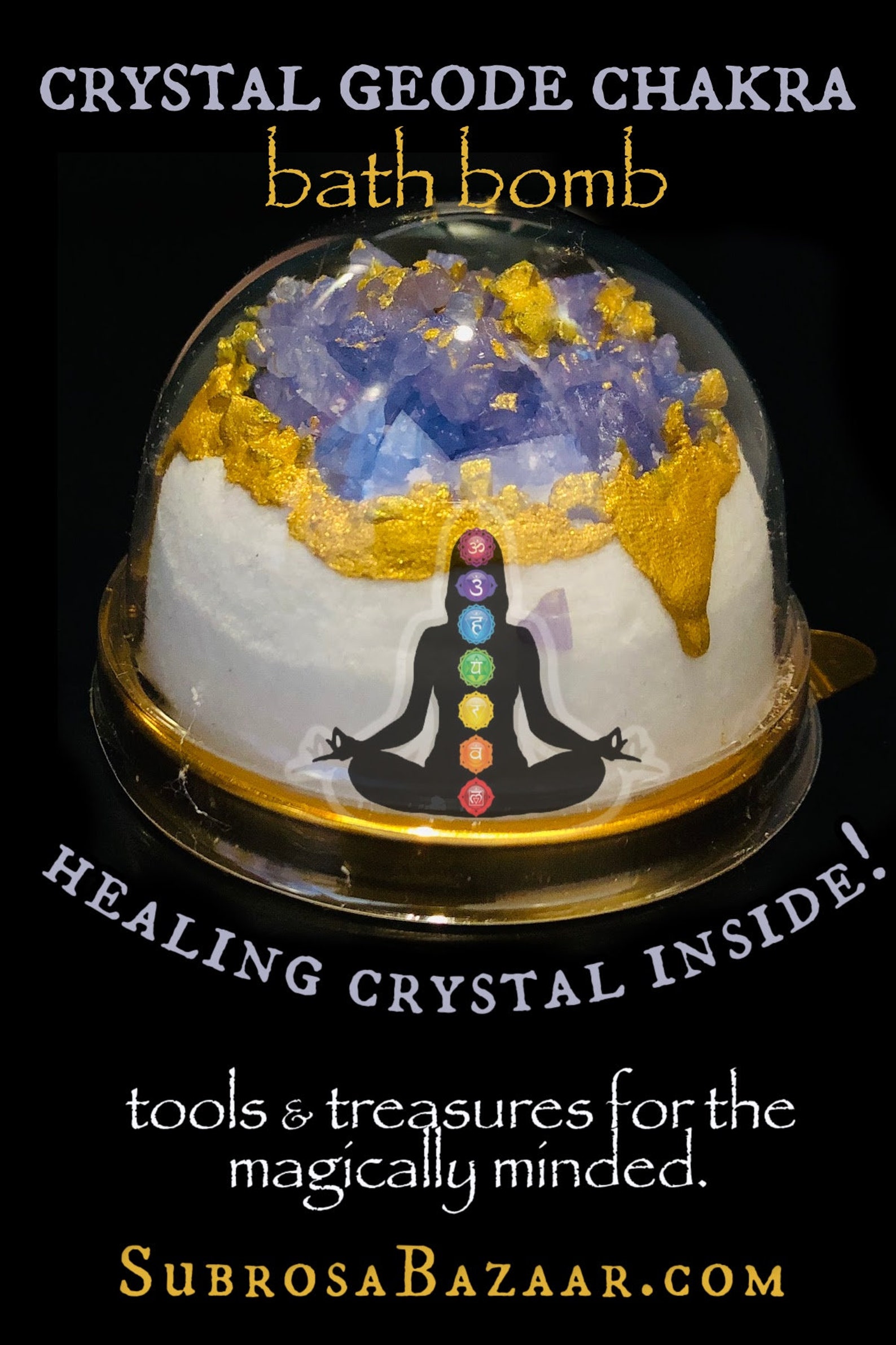 Geode Chakra Bath Bomb W/surprise Crystal Inside - Etsy