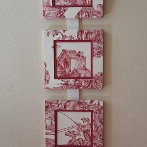 Photo Frames Toile De Jouy Fabric Les Olivades, Small Triptych Wall Photo Holder - Etsy