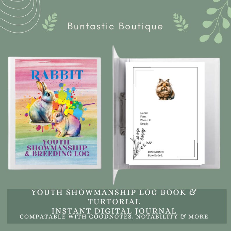 Youth Rabbit Showmanship Log Book & Tutorial (PDF Printable) - Etsy