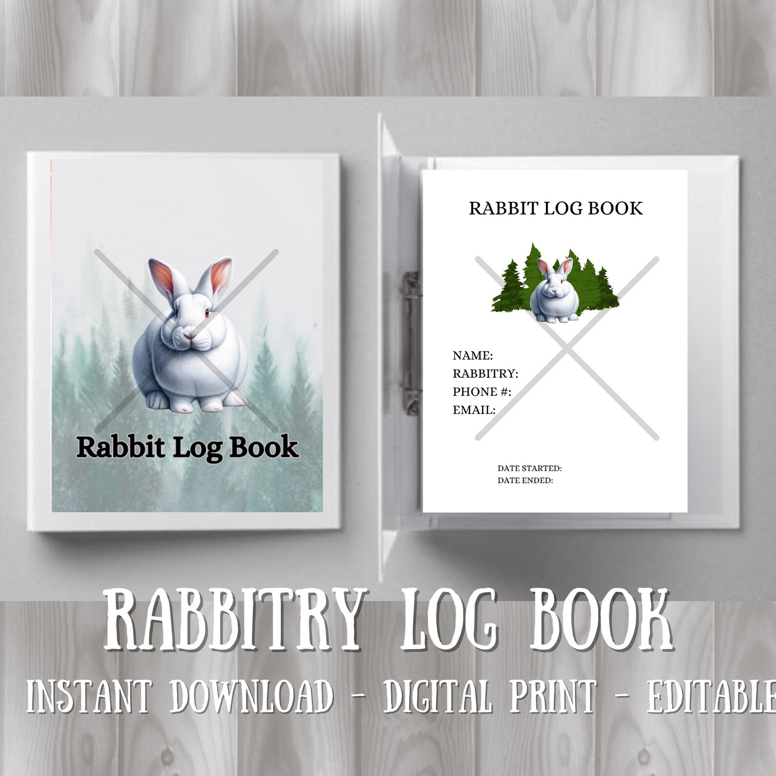 Editable Rabbitry Log Book, Rabbitry Log, Rabbit Breeders, Rabbitry ...