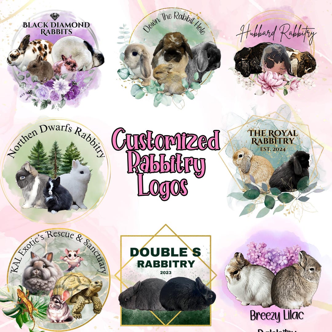 Custom Rabbitry Logo Design: Watercolor Farm Logo (digital Download) - Etsy