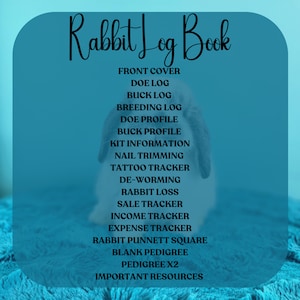 Editable Rabbitry Log Book, Rabbitry Log, Rabbit Breeders, Rabbitry ...