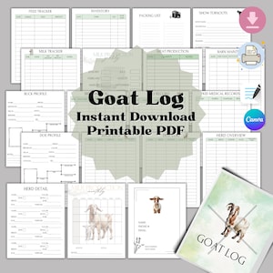 Goat Logbook, Goat Journal, Goat Keeper, Goat, Farm Log, Milk Log ...