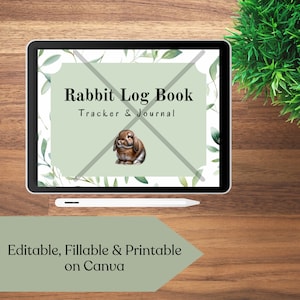 Editable Rabbitry Log Book: Canva Rabbit Breeding Tracker (digital ...