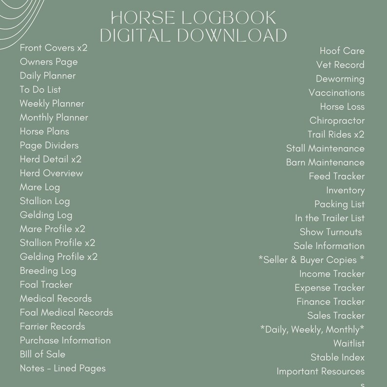 Horse Log Book: Equestrian Planner, Show Records, Breeding Tracker ...