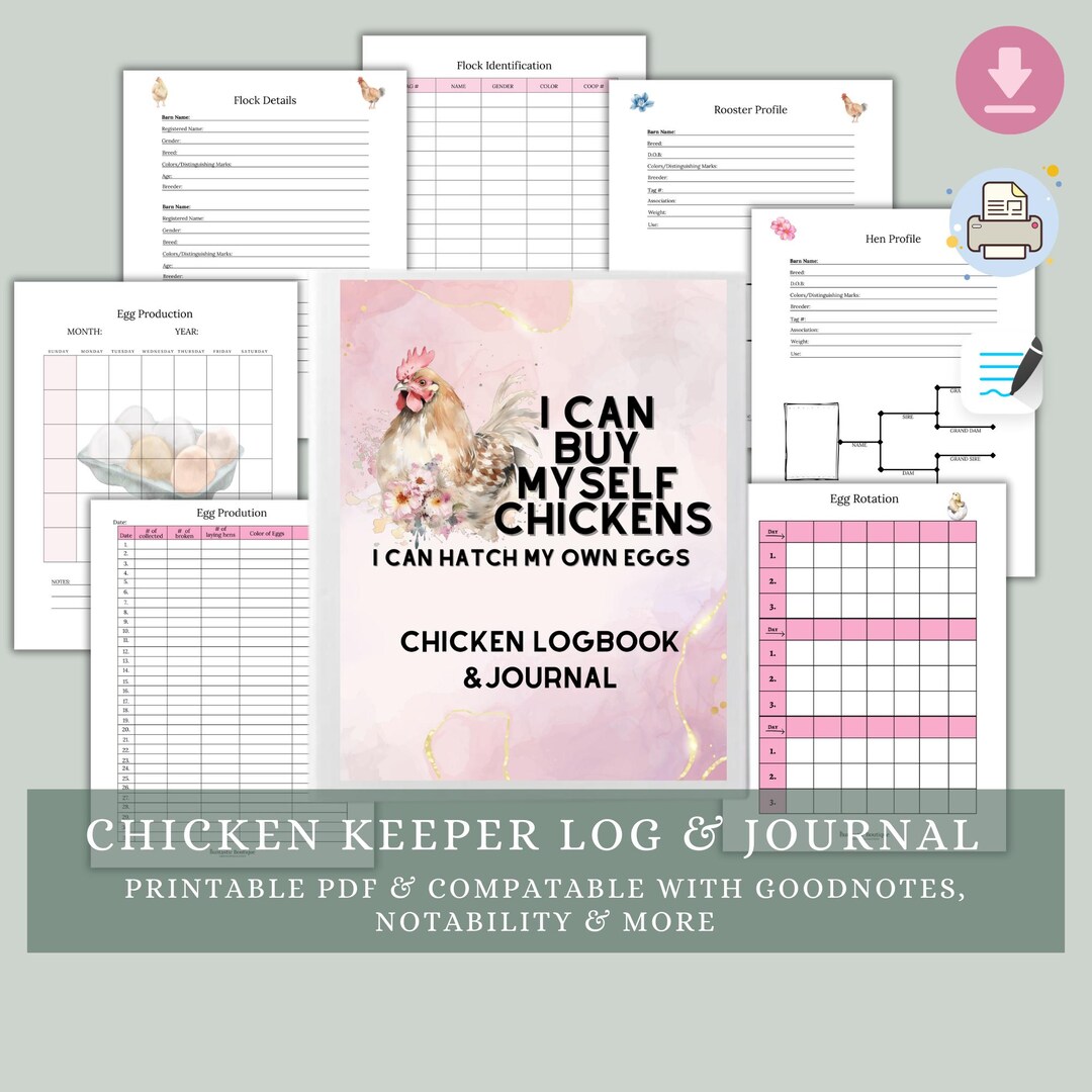 Chicken Log Book: Incubation & Hatchery Tracker (PDF Download) - Etsy