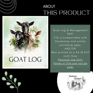 Goat Management Log, Goat Tracker, Goat Breeding, Goat Farmer, Milk Goats, Goat Management, Goat ...