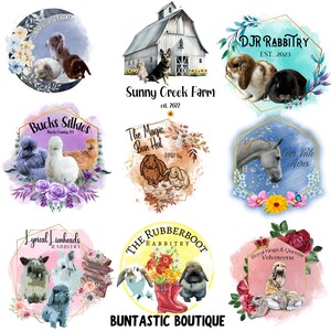 Rabbitry Logos, Your Photo Logos, Watercolor Logos, Farm Logos, Hobby ...
