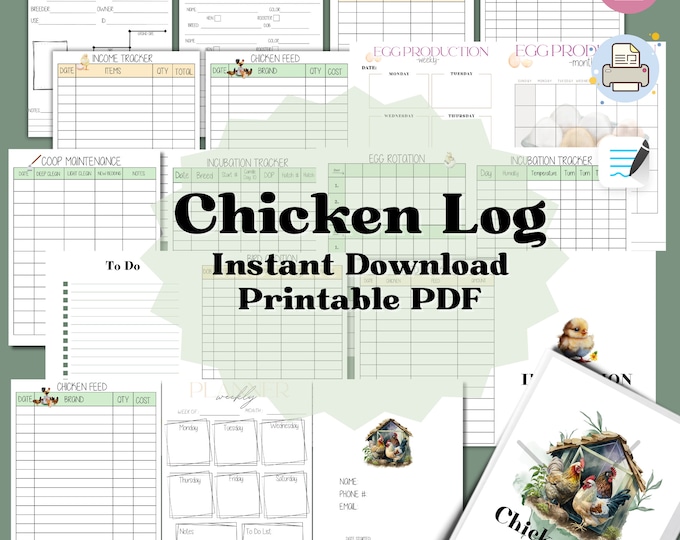 Chicken Incubation Journal, Printable Hatching Tracker, Backyard Flock ...