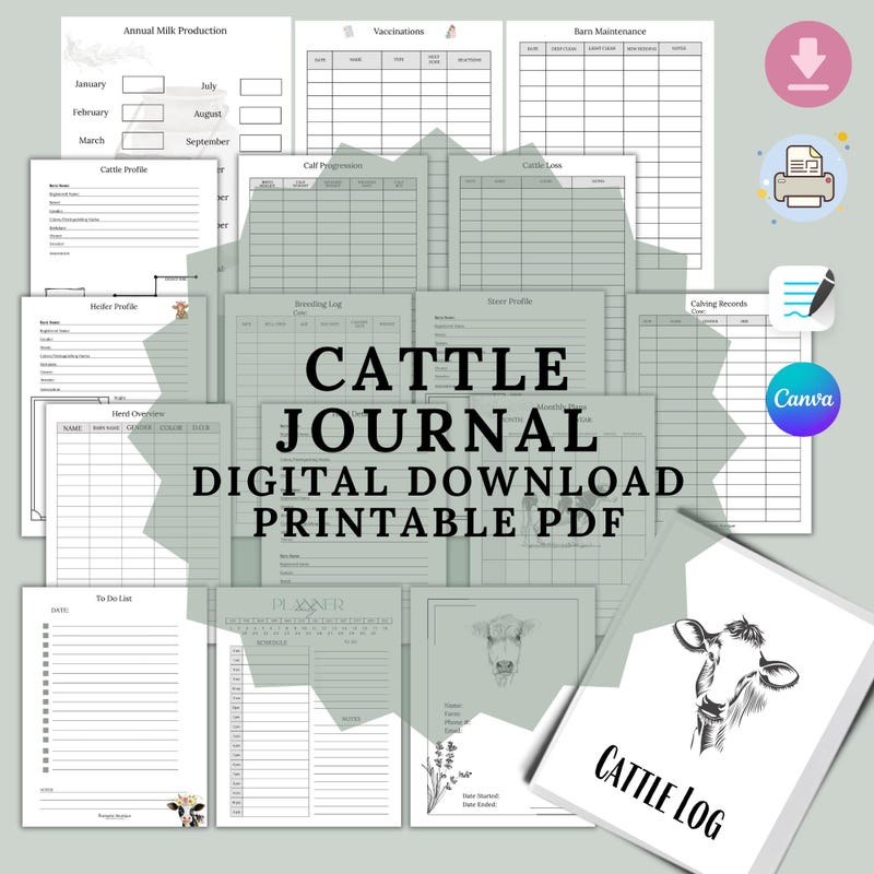 Livestock Record Journal - Etsy