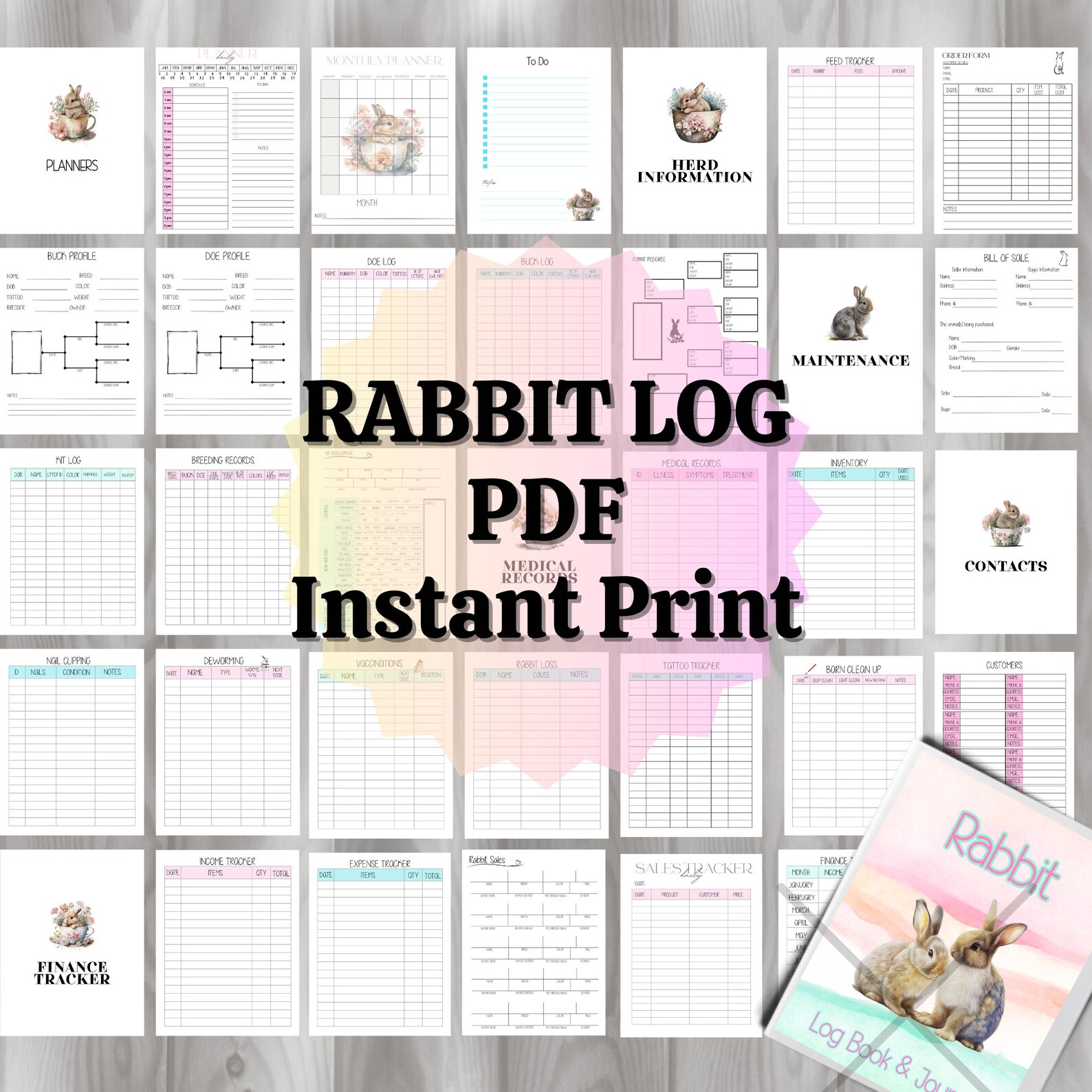 50 Page Rabbit Log Book Rabbitry Log Rabbitry Journal - Etsy