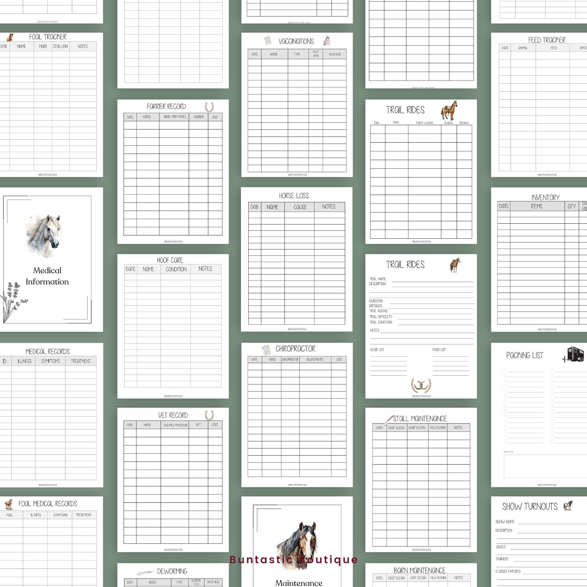Horse Log Book: Equestrian Planner, Show Records, Breeding Tracker ...