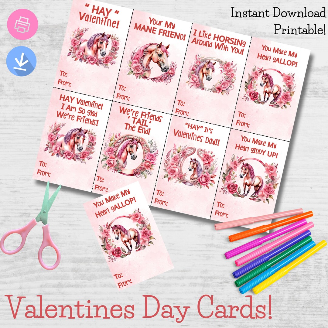 Horse Themed Card Box For Classroom Horse Kit With Cards - 3D Valentine ...