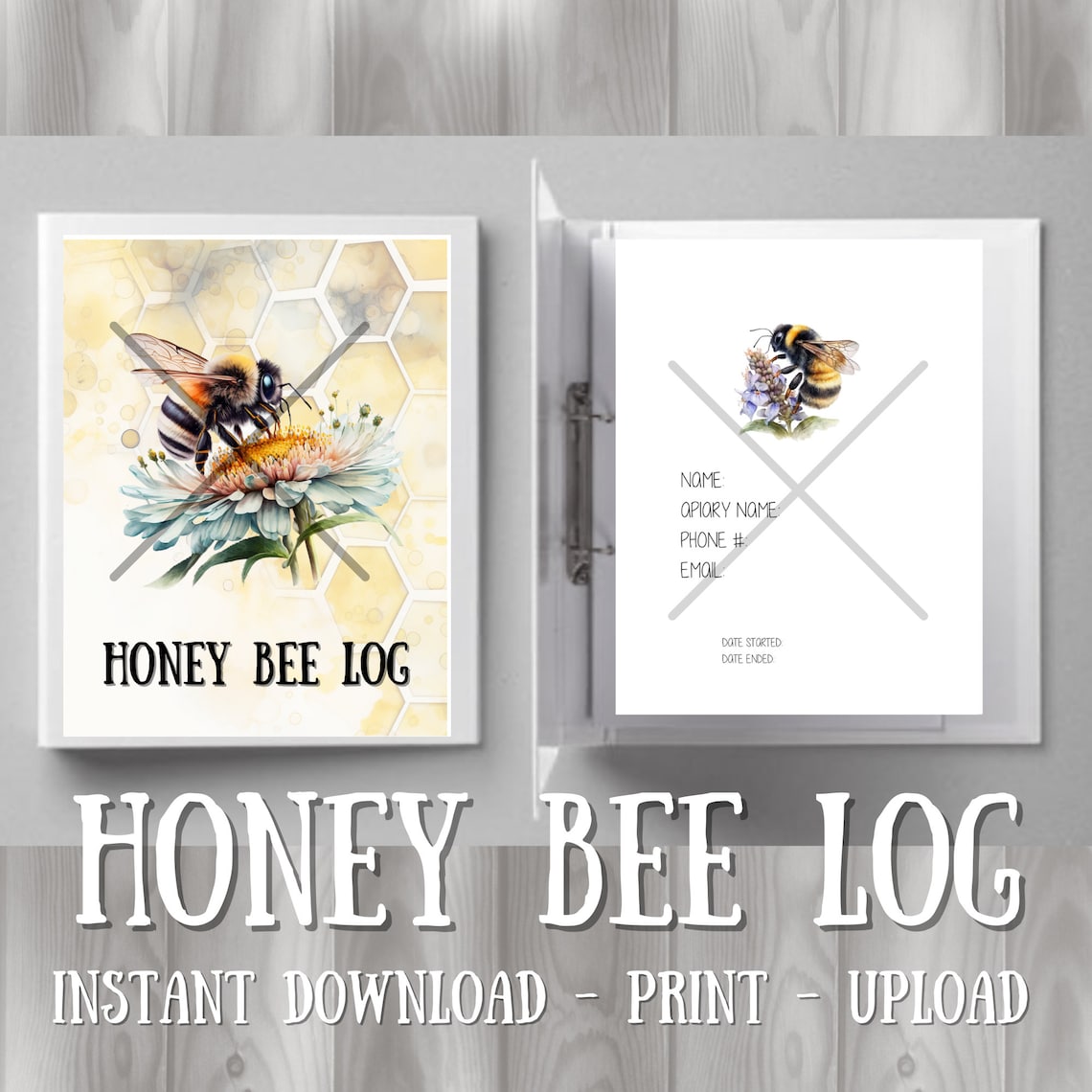 Apiary Log, Bee Hive, Honey Bee Log, Bee Log, Bee Journal, Save the Bees, Bee Hive Journal, Bee ...