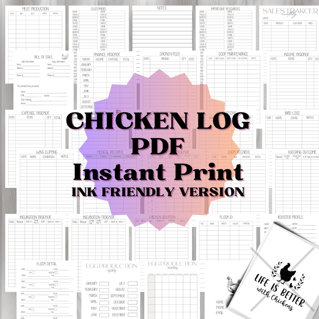 Chicken Logbook, Chicken Journal, Chicken Keeper, Chicken, Farm Log ...