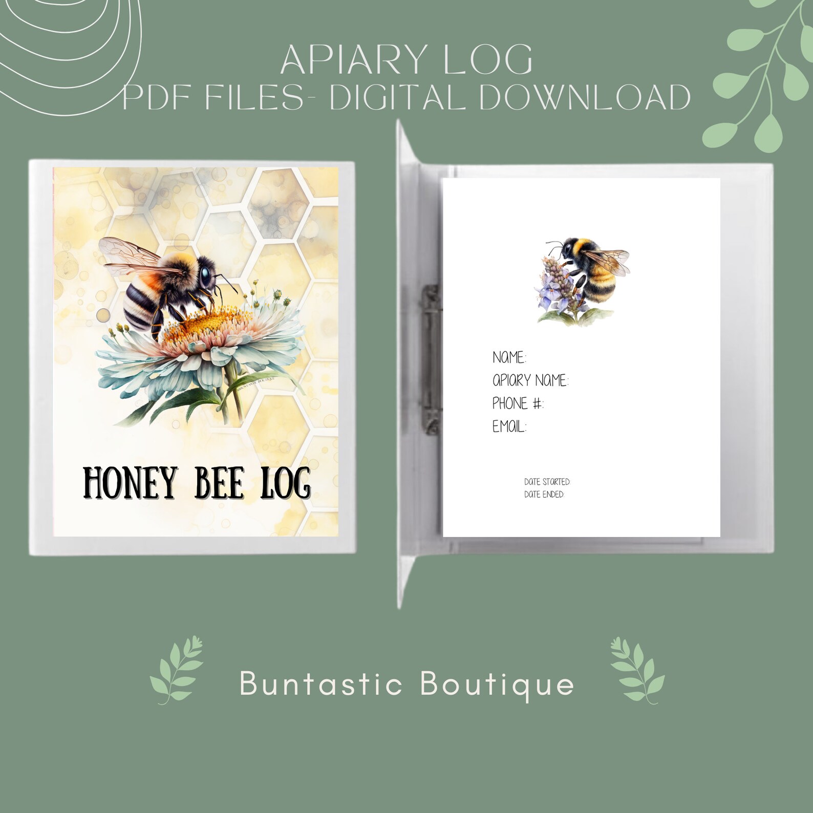 Bee Keeper Journal, Honey Tracker, Apiary Log (printable PDF) - Etsy