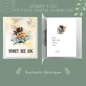 Apiary Log, Bee Hive, Honey Bee Log, Bee Log, Bee Journal, Save the ...