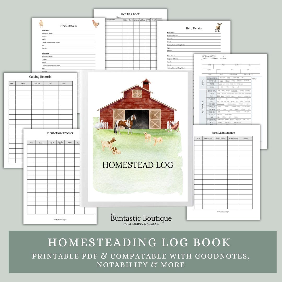Homestead Log, Livestock Log, Homestead Management, Farm Log, Farm ...