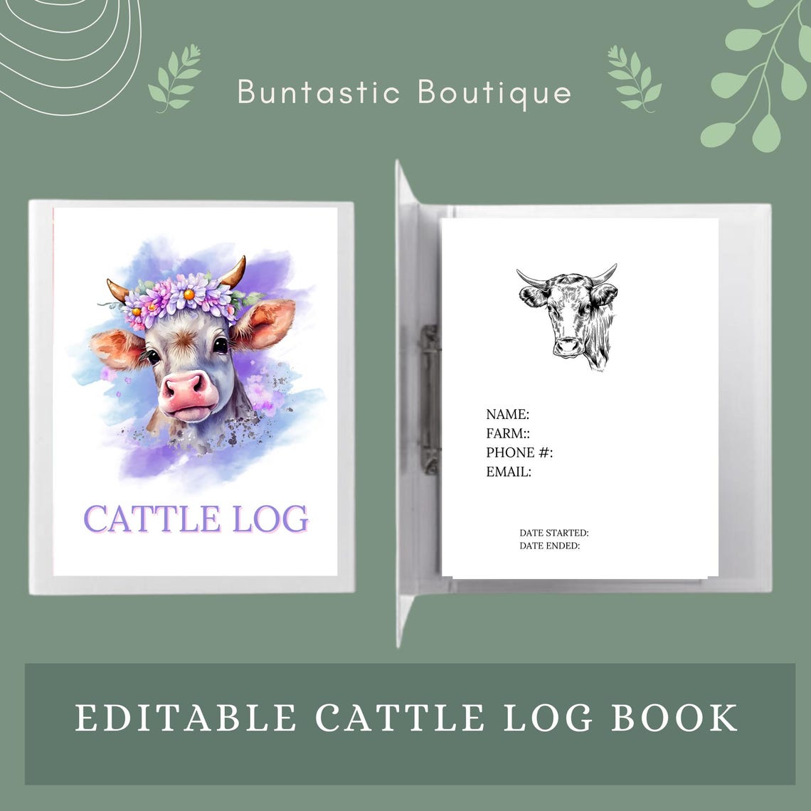 Editable Cattle Log Book, Farm Management Records (digital Download) - Etsy