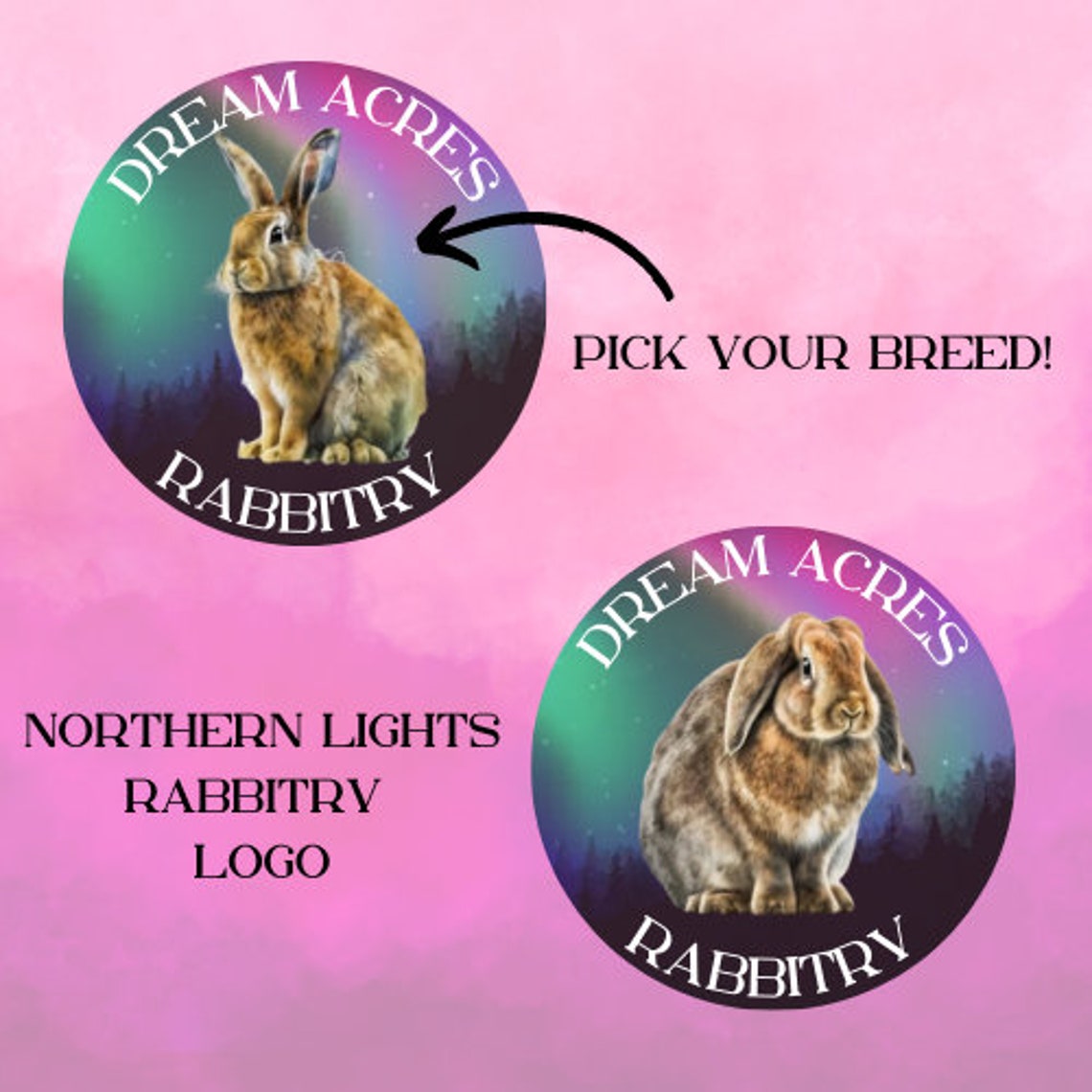 Premade Rabbitry Logo, Rabbit Logo, Holland Lop Logo, Rabbitry, Rabbit ...